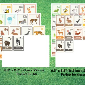 Printable Animals Alphabet Flashcards ABC Montessori - Etsy