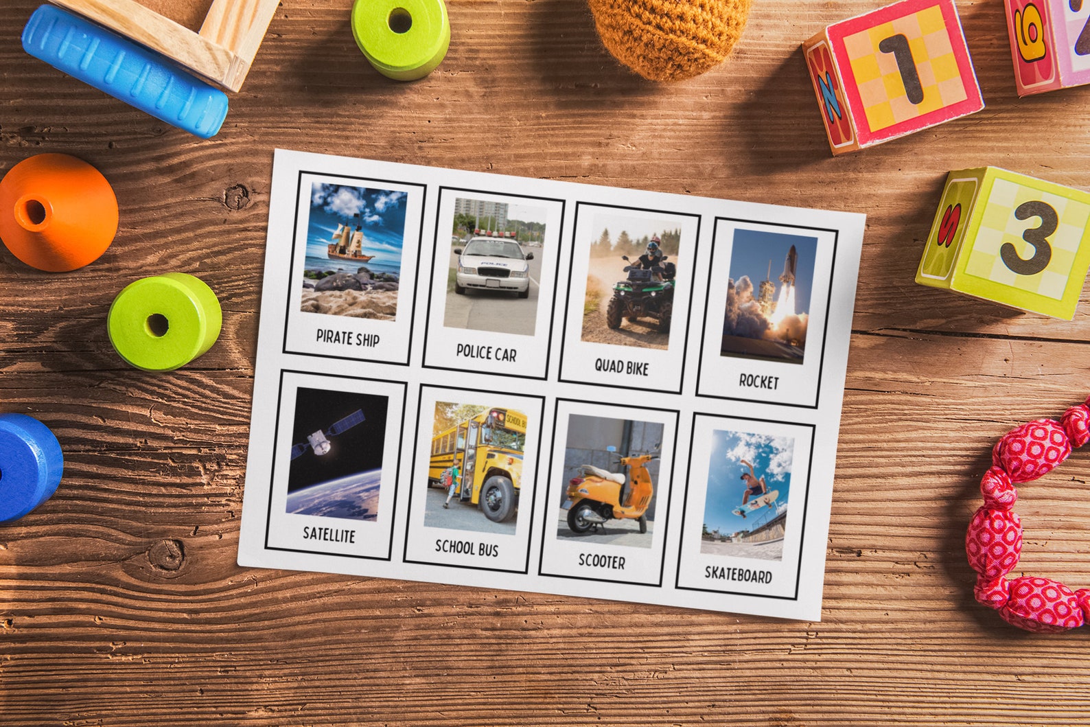 Printable Vehicles 46 Flashcards for Kids Transport Learning Flash ...