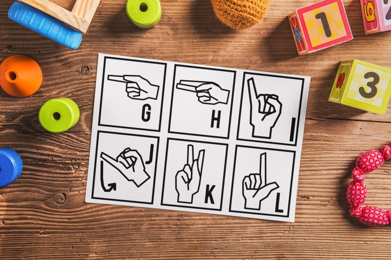 Printable ASL Alphabet Sign Language Letters and Numbers 0-9 Flashcard ...