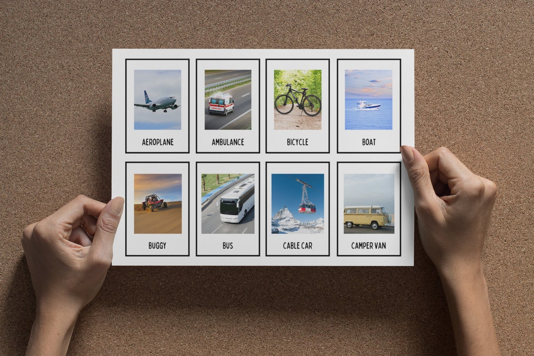 Printable Vehicles 46 Flashcards for Kids Transport Learning Flash ...