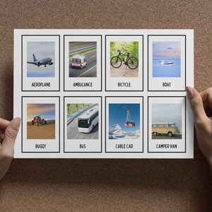 Printable Vehicles 46 Flashcards for Kids Transport Learning Flash ...