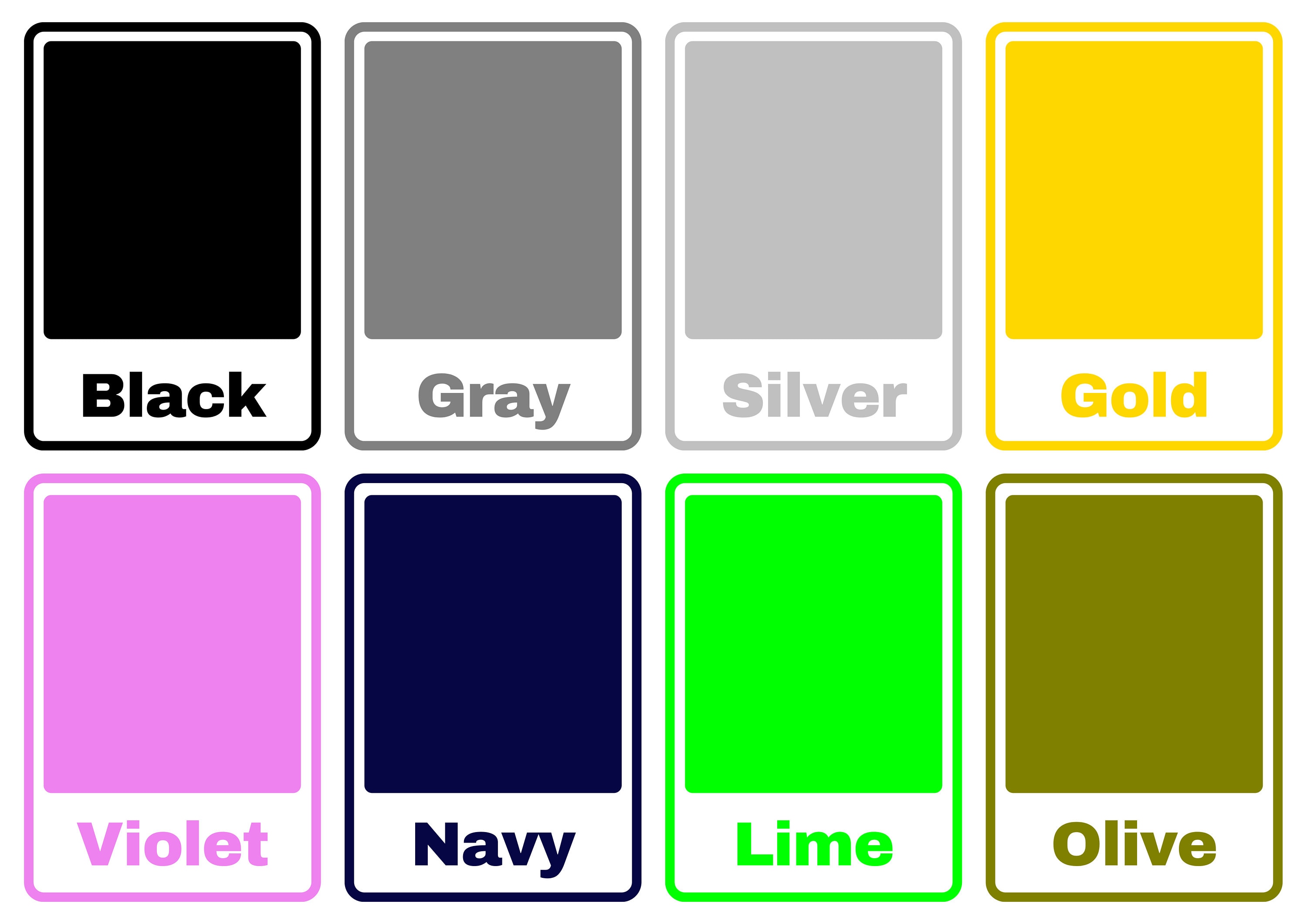 Colors Flashcards Printable for Kids Montessori Cards Learning - Etsy