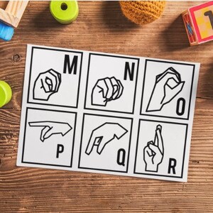 Printable ASL Alphabet Sign Language Letters and Numbers 0-9 Flashcard ...