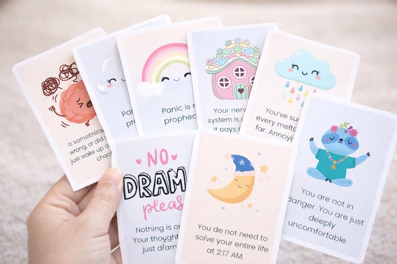 Digital Grounding Cards for Anxiety – Funny Mental Health Affirmation ...