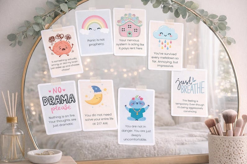 Digital Grounding Cards for Anxiety – Funny Mental Health Affirmation ...