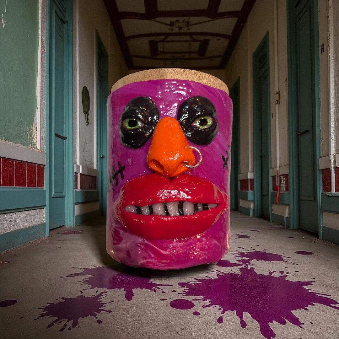 Creepy Face Stash Jar: Handmade Polymer Clay Gothic Horror Decor - Etsy