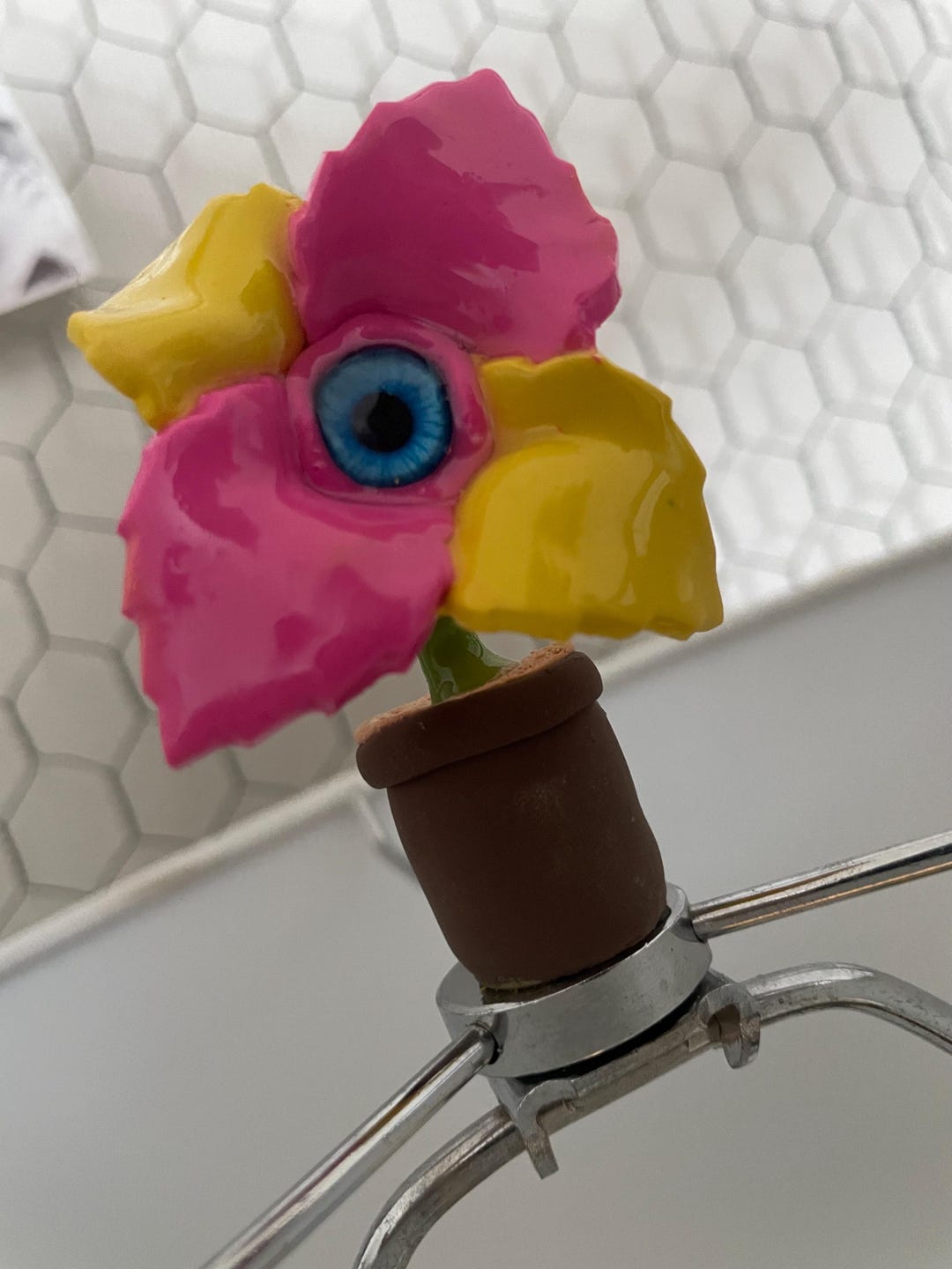 Polymer Clay Eyeball Plant Lampshade Topper | Creepy Oddity Art - Etsy
