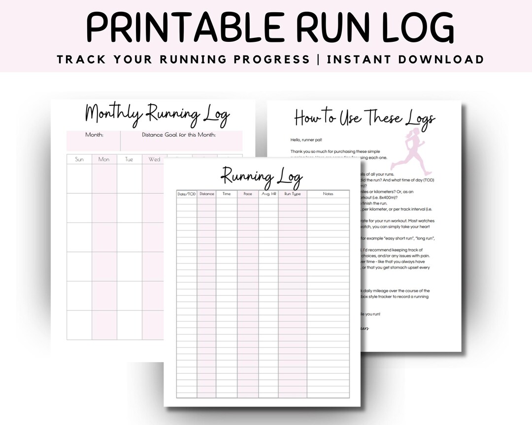 Printable Run Log | Track Your Runs Daily or Monthly - Etsy