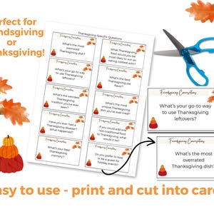 Friendsgiving Conversation Cards, Thanksgiving Conversation Starters ...