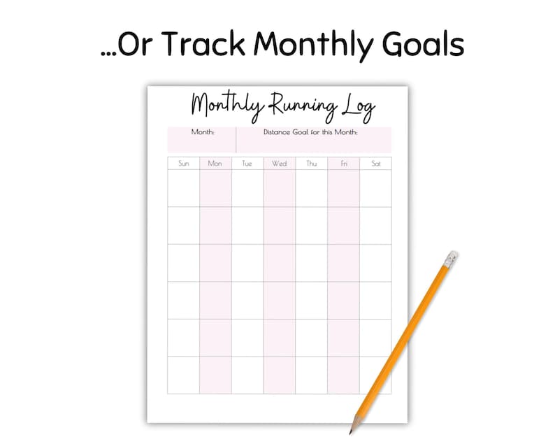 Printable Run Log | Track Your Runs Daily or Monthly - Etsy