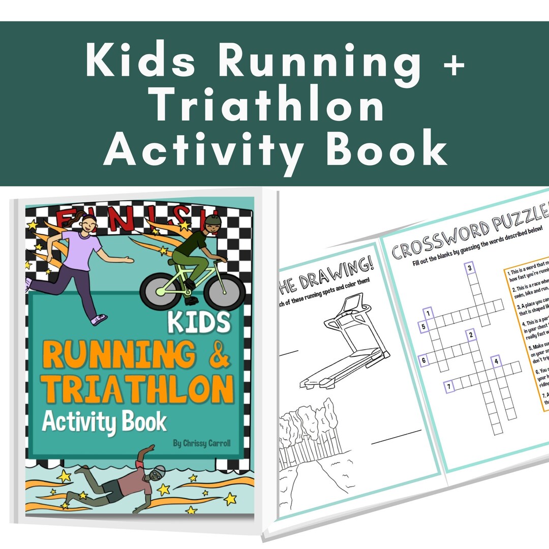 Kids Printable Running and Triathlon Activity Book | Printable Coloring ...