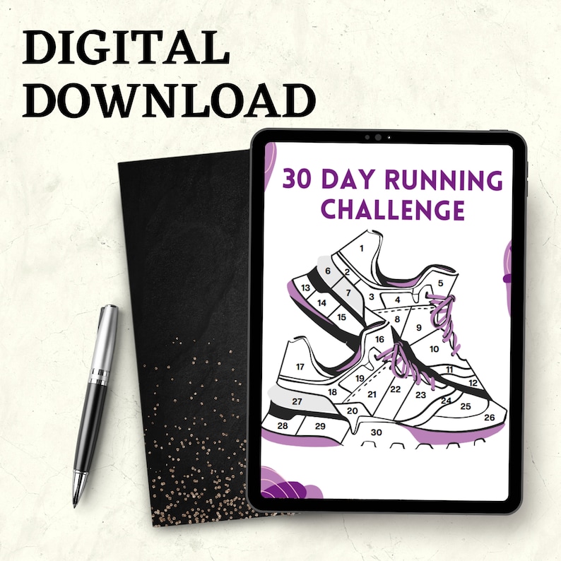 30 Day Running Challenge Printable | Running Tracker - Etsy