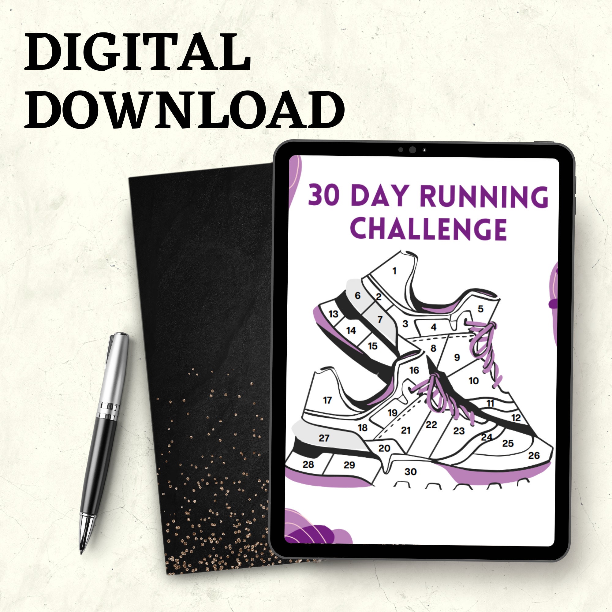 30 Day Running Challenge Printable | Running Tracker - Etsy