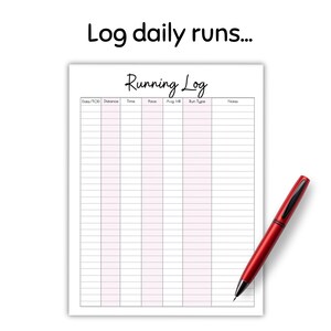 Printable Run Log | Track Your Runs Daily or Monthly - Etsy