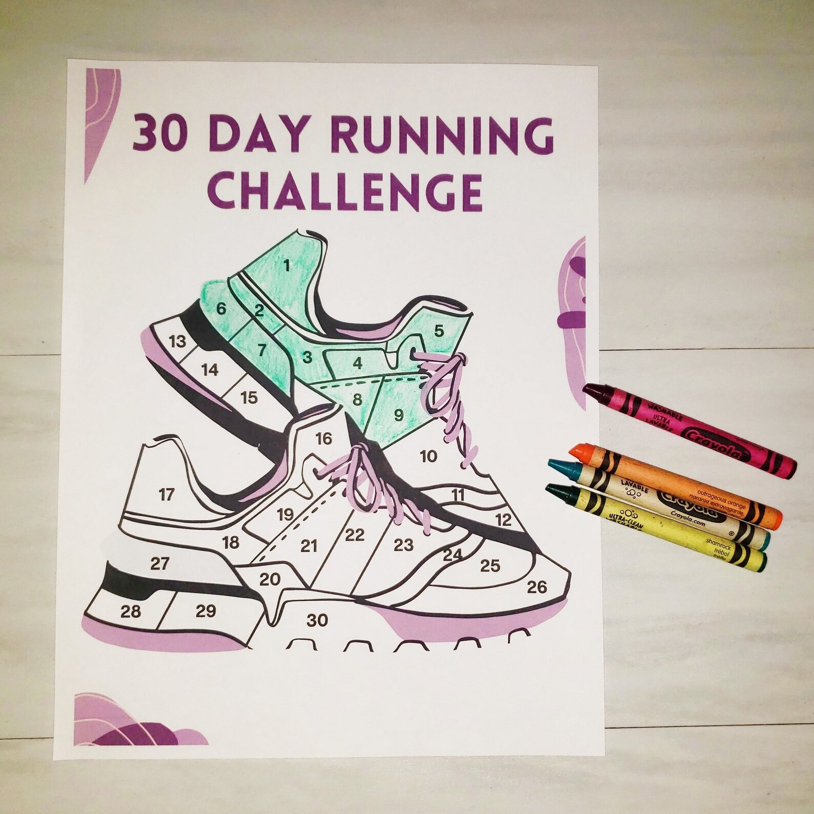 30 Day Running Challenge Printable | Running Tracker - Etsy
