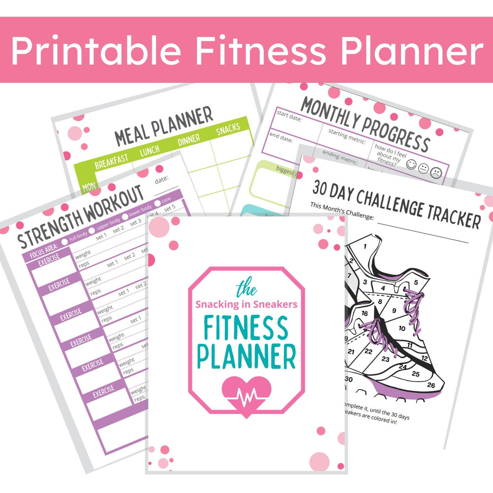 Fitness Planner Printable | Digital Fitness Planner | Fitness Tracker ...