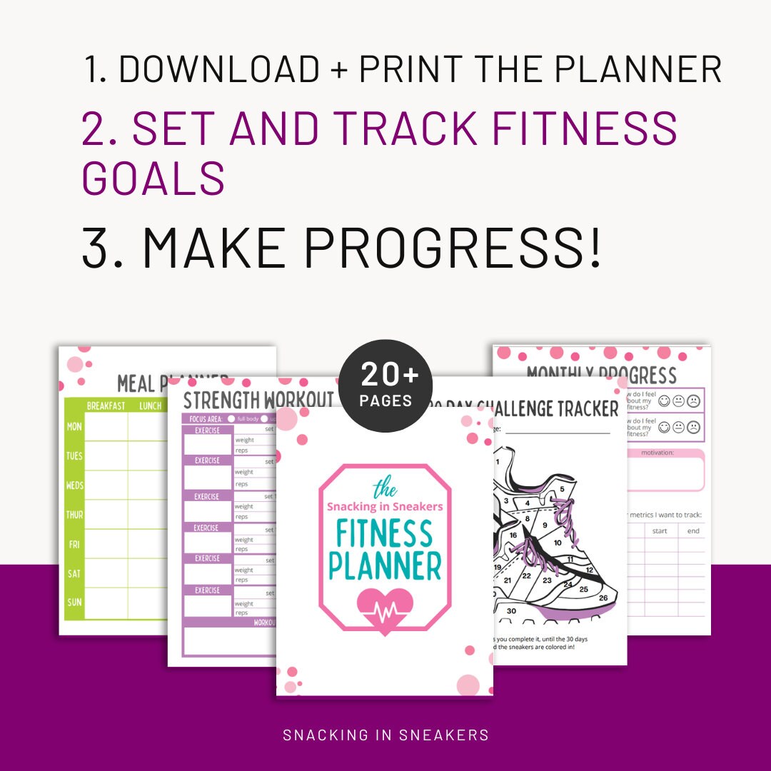 Fitness Planner Printable Digital Fitness Planner Fitness Tracker ...