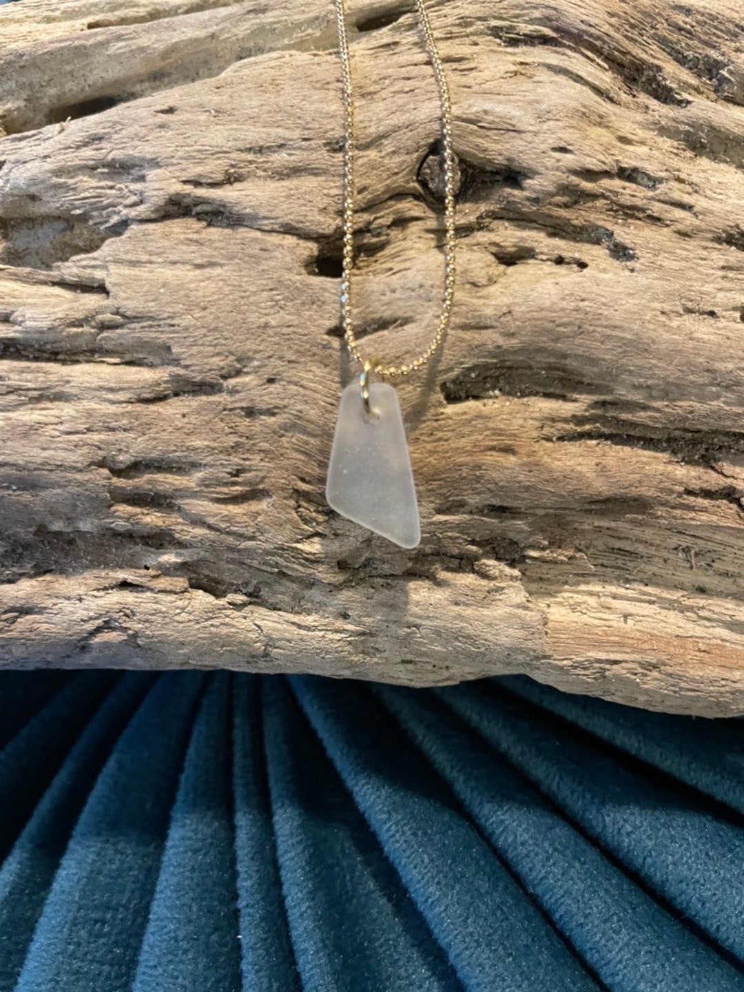 Ocean Tumbled Sea Glass Necklace Ultra Dainty Gold Layering Necklaces ...