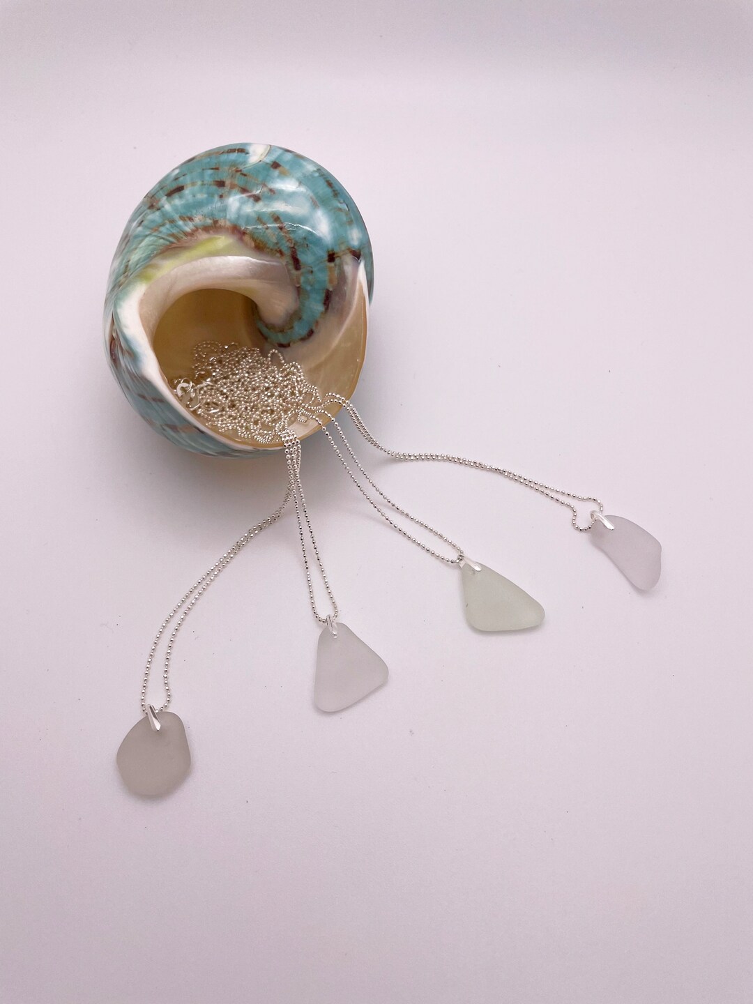 Sea Glass Necklace 24 Inch Sea Foam Sea Glass Authentic Sea Glass Sea ...