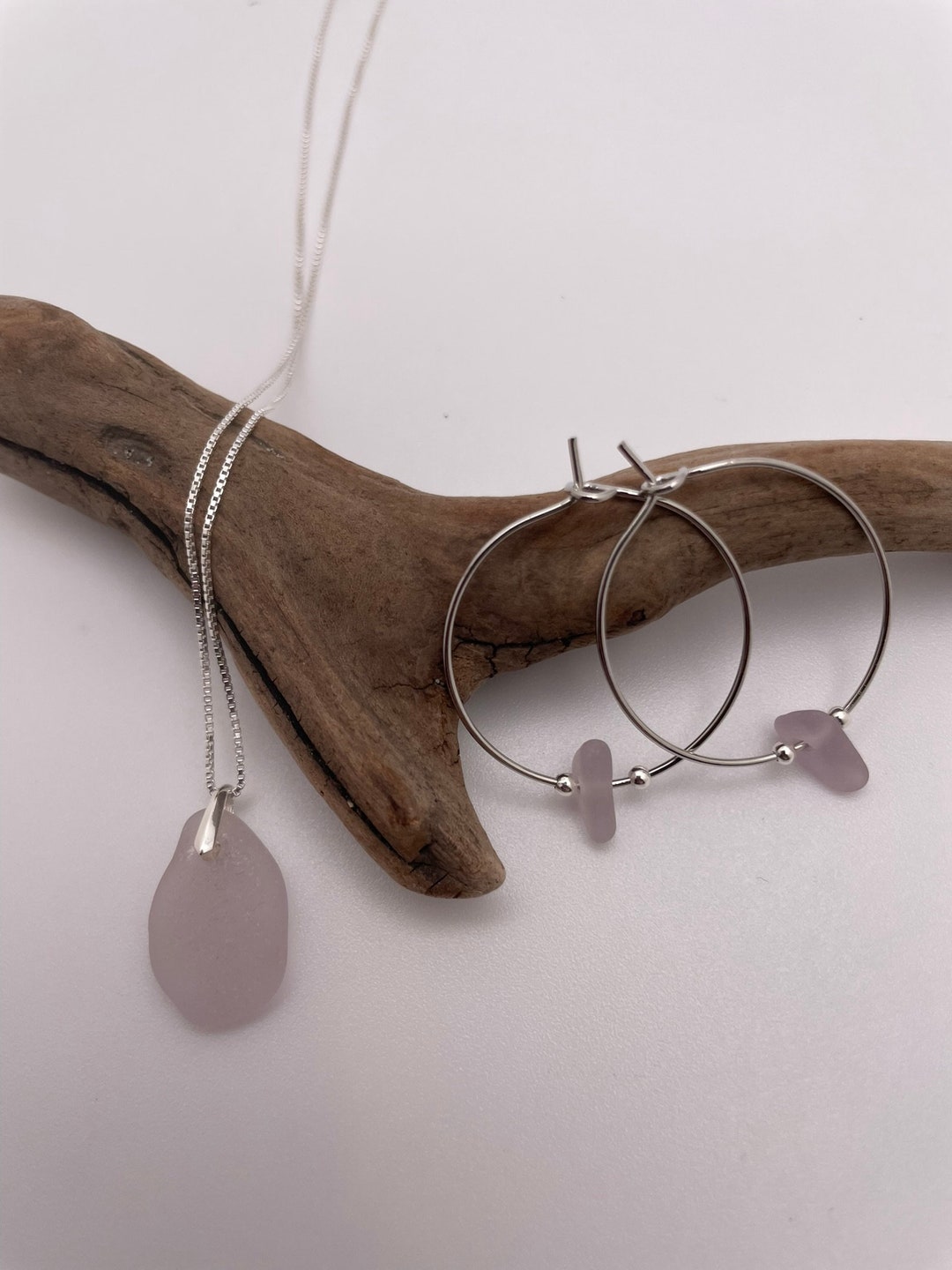 Authentic Sea Glass Jewel Purple Sea Glass Jewelry Casual Jewelry Set ...