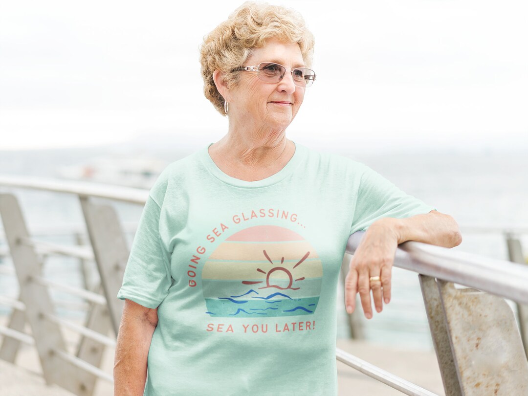 Sea Glass Funny Beach Tshirt Grandmother Beachcombing Tee Beach Pun ...