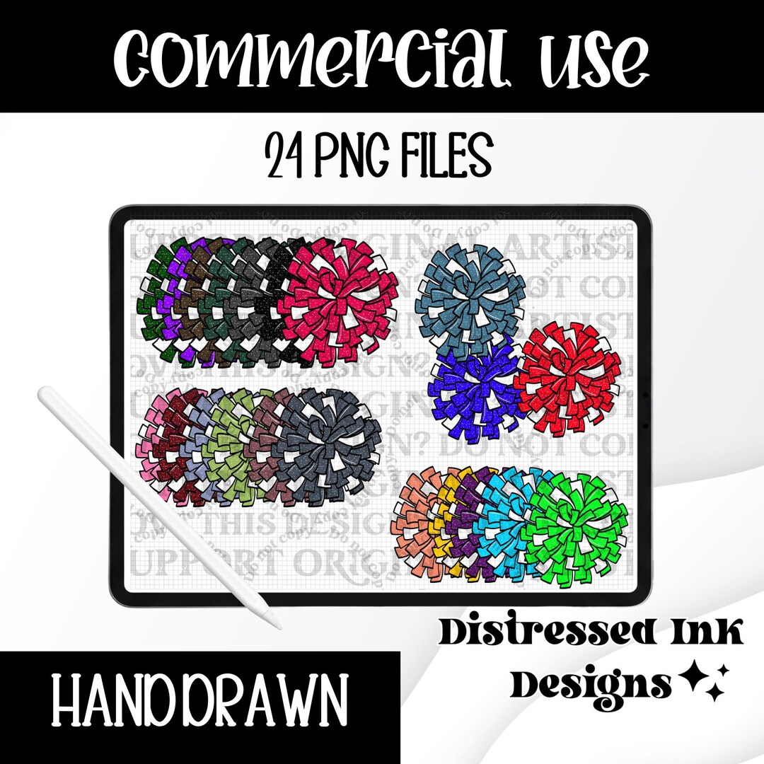 Pom Clipart Bundle 24 12 Inch Files Included - 300 DPI, Commercial Use ...