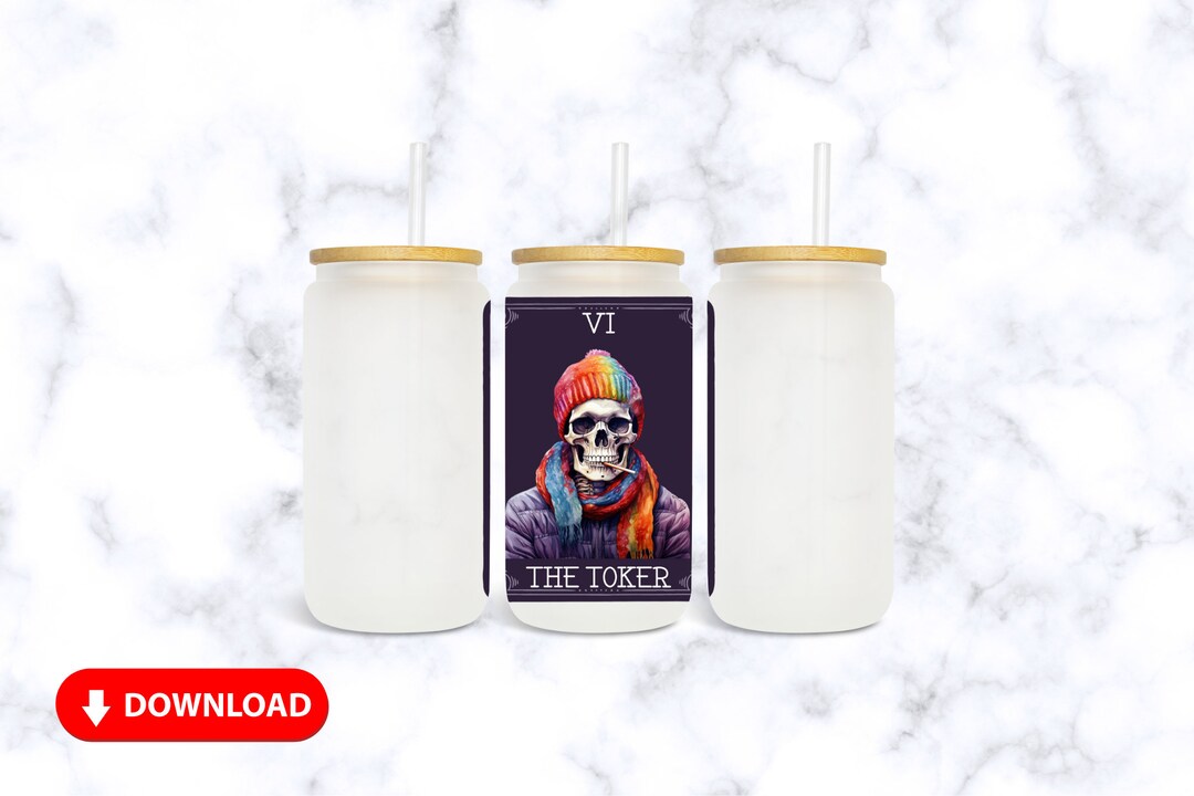 The Toker - SEAMLESS - 16 Oz Libbey Glass Can Tumbler Sublimation ...