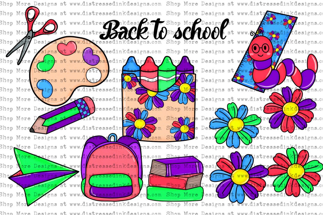 Back to School Clip Art Bundle | Commercial Use PNG Pack | School ...