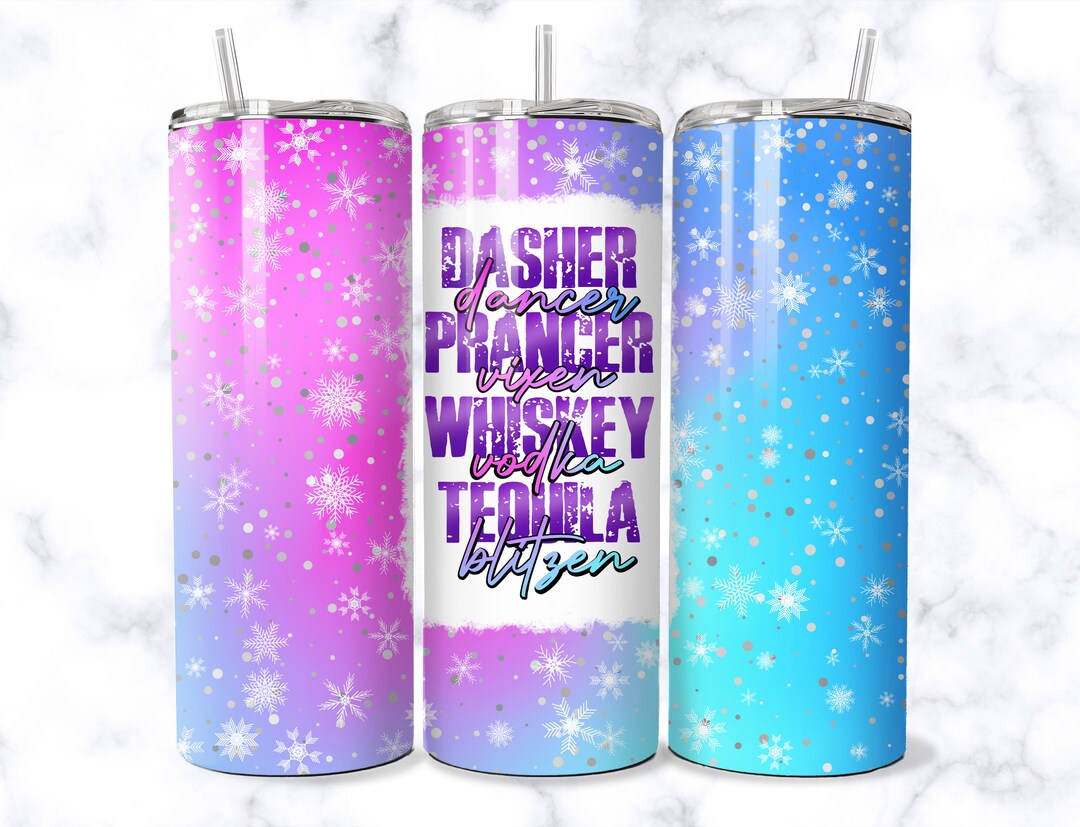 Dasher Prancer Christmas Tumbler PNG, Christmas Tumbler Wrap, Funny ...