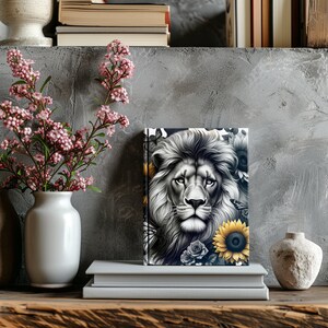 Lion Journal Cover PNG Design Sublimation - Printable Planner Cover ...