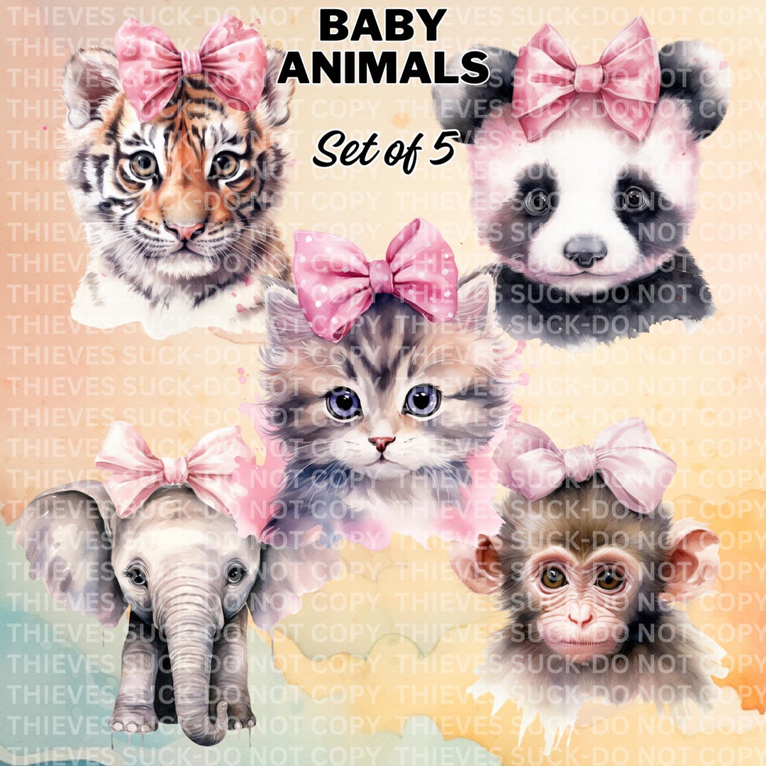 Adorable Animals Clip Art Bundle Water Colour Clipart | Animals Clipart ...