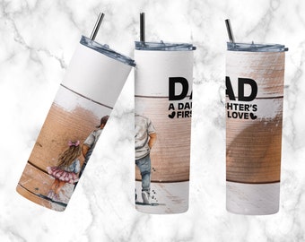 Dad: First Love, First Hero 20 Oz Skinny Tumbler Sublimation Design Digital Download PNG Instant ...