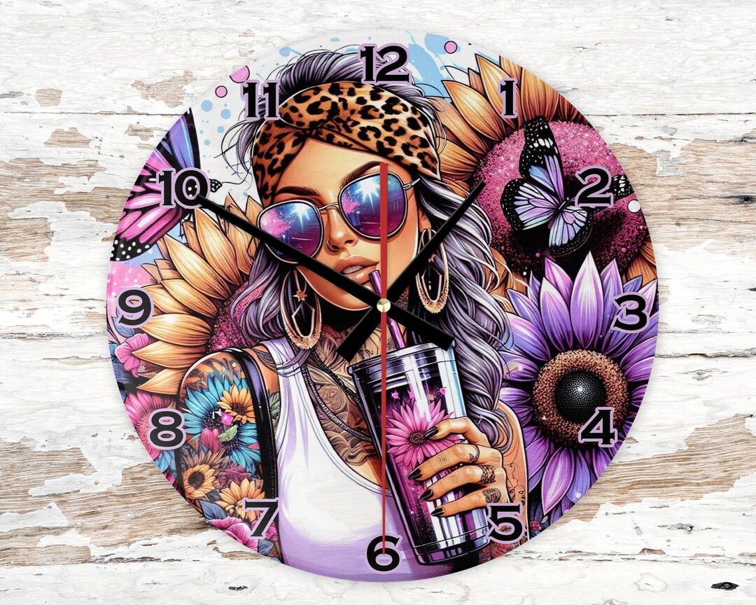 Digital Clock PNG, Sublimation Design, Printable Wall Clock ...