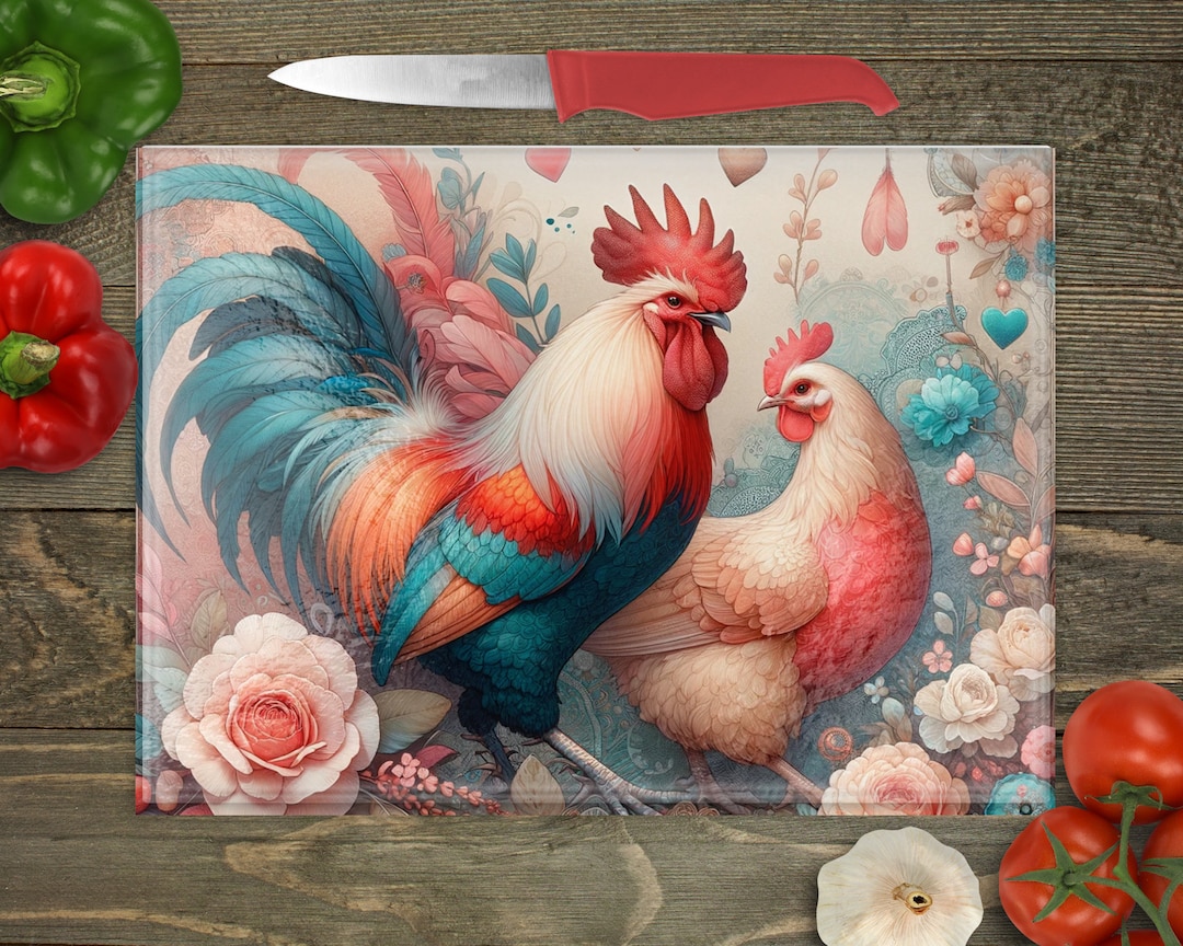 Chicken Cutting Board Design Download, Farm Chicken Glass Cutting Board ...