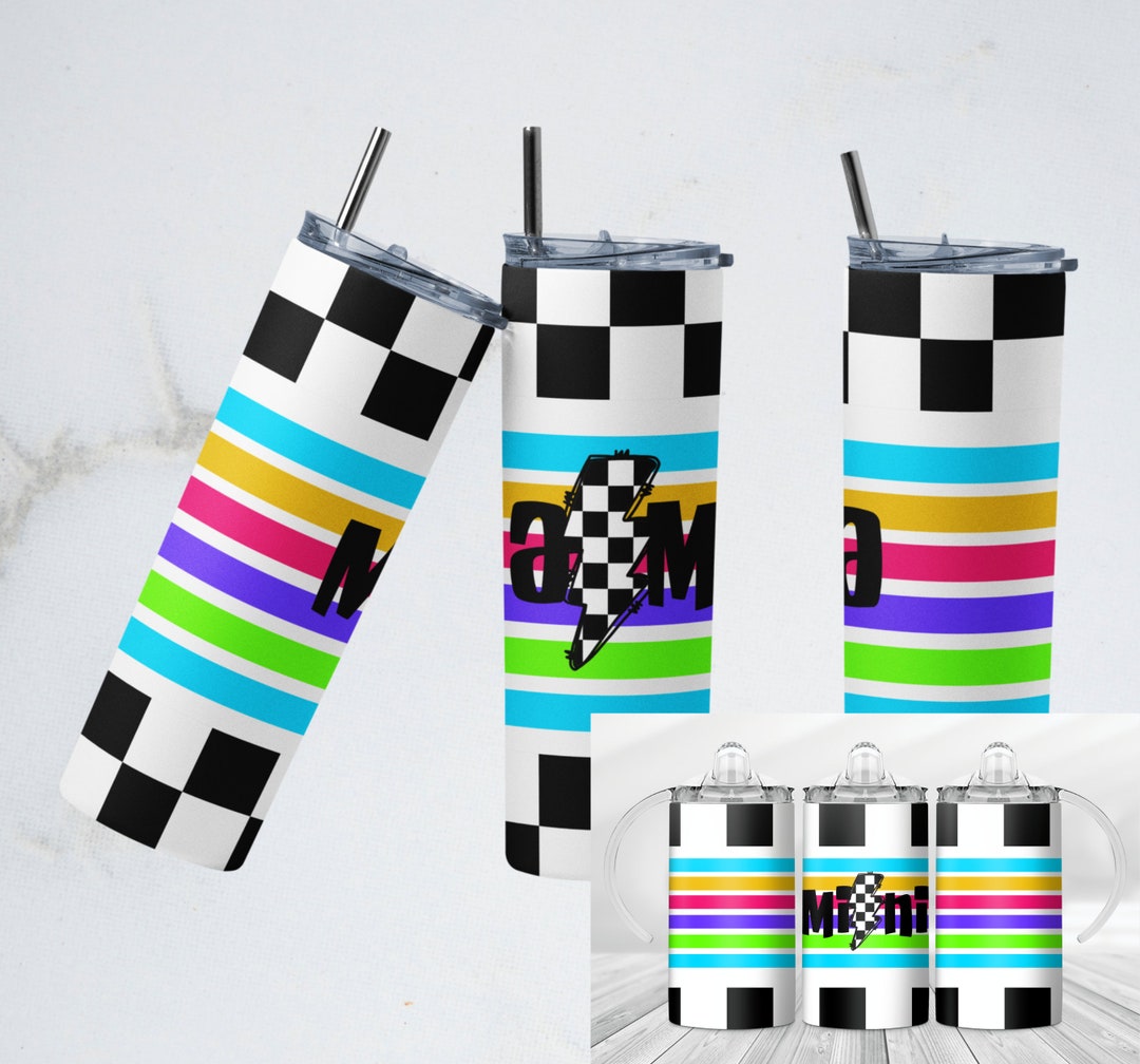 Mama and Mini Checker, Bundle, 20 Oz Skinny Tumbler Design, 12 Oz Sippy ...
