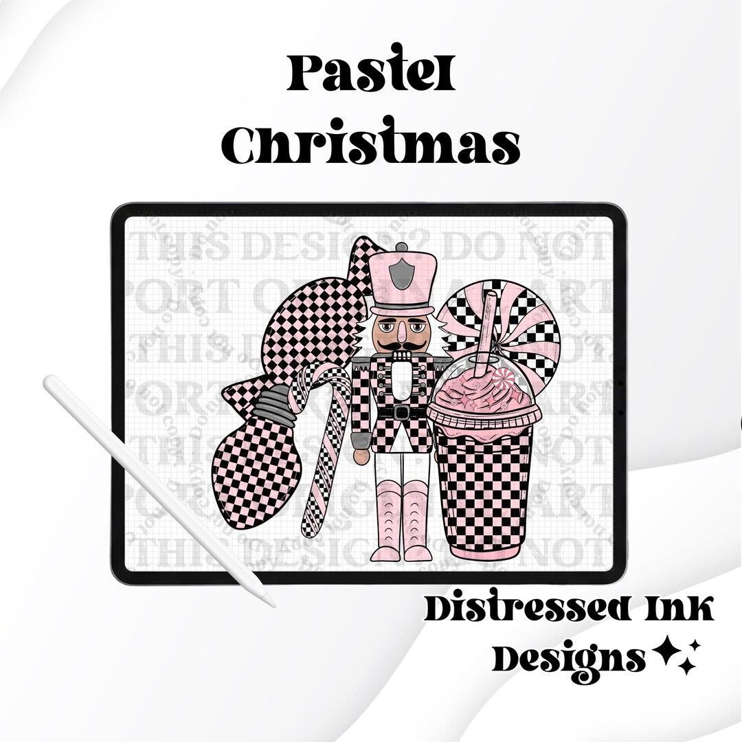 Hand Drawn Christmas Clip Art, Checker Christmas Clipart, Pastel ...