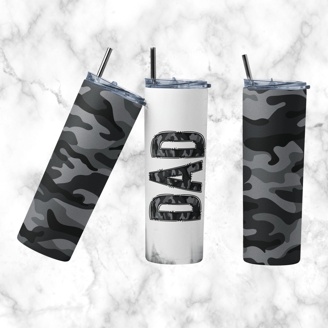 Camo Dad 20oz Tumbler Wrap, Fathers Day Sublimation Designs PNG, Dad ...