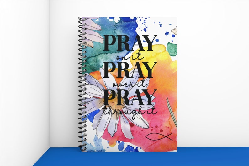 Pray Over It Religious DIY Gift Idea Notebook Journal Cover Sublimation ...