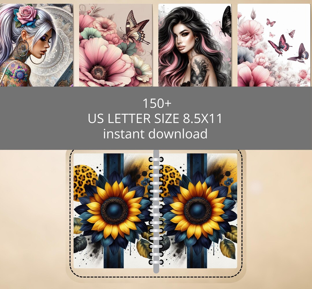 Journal Cover Template, 150+, Printable PNG Bundle, Book Cover Png, KDP ...
