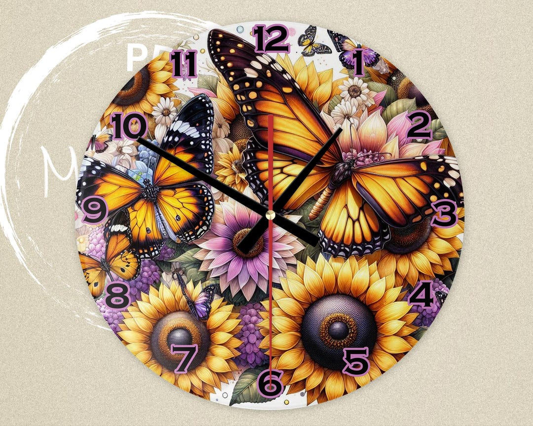 Digital Clock PNG, Sublimation Design, Printable Wall Clock ...