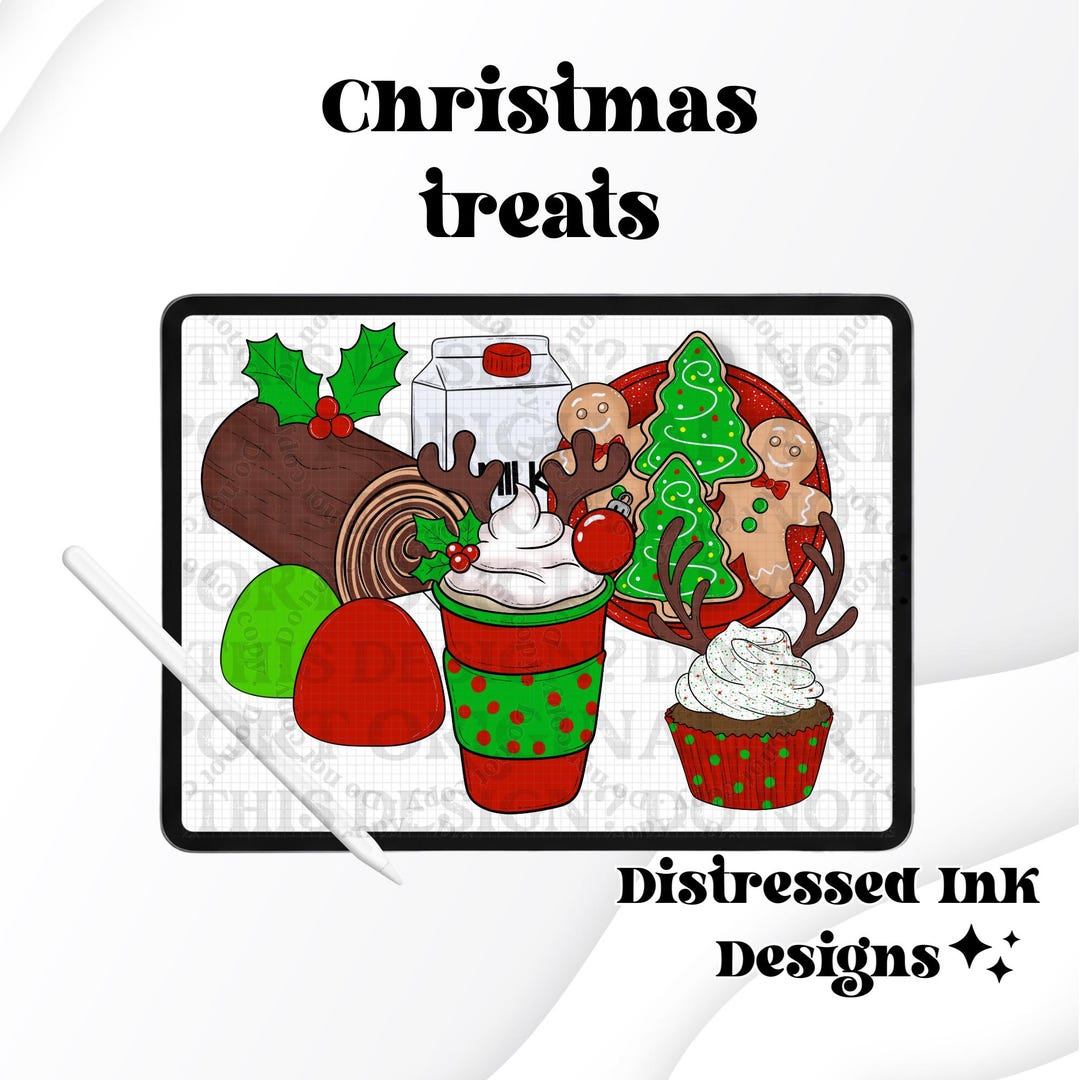 Hand Drawn Christmas Clip Art, Christmas Treats Clipart, Xmas Clipart ...