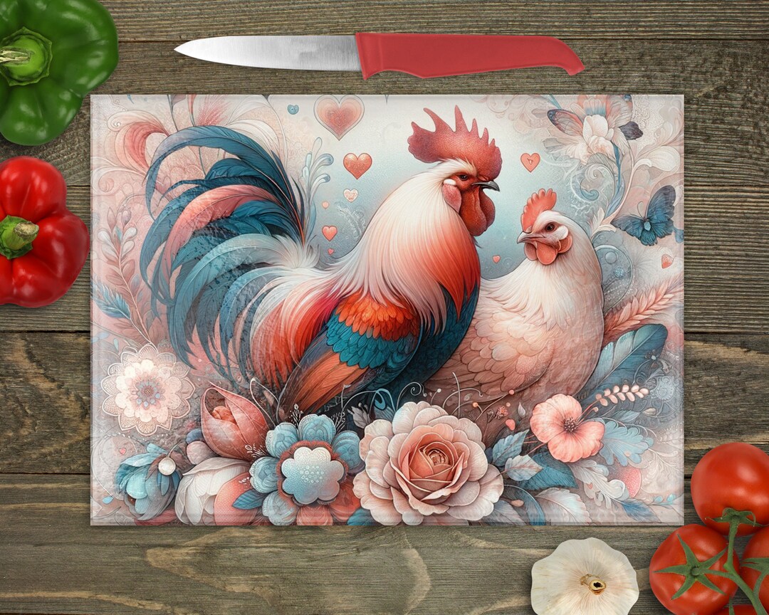 Chicken Cutting Board Design Download, Farm Chicken Glass Cutting Board ...