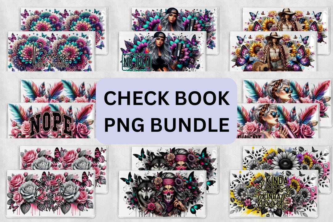 Check Book PNG Bundle Digital PNG Check Book Designs, Sublimation ...