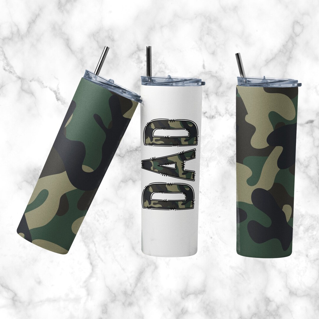 Camo Dad 20oz Tumbler Wrap, Fathers Day Sublimation Designs PNG, Dad ...