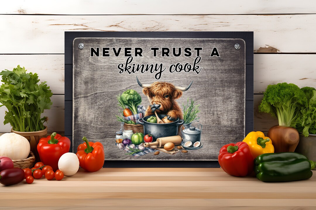 Never Trust A Skinny Cook Cutting Board Design Download, Watercolour ...