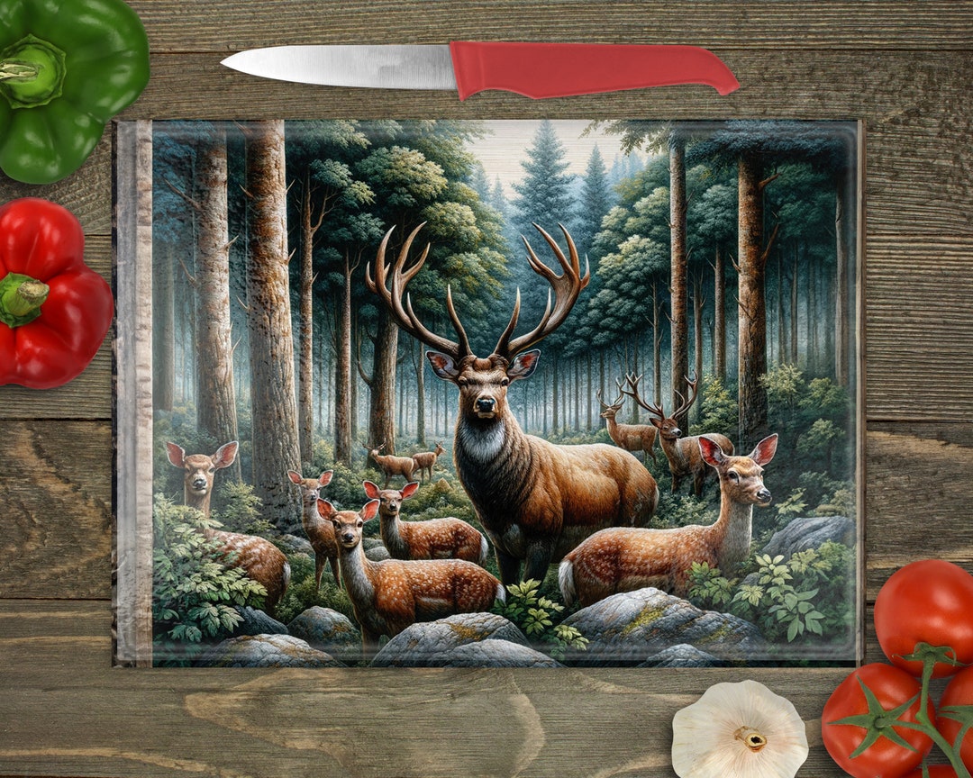 Deer Cutting Board Design Download, Deer Hunting Glass Cutting Board ...