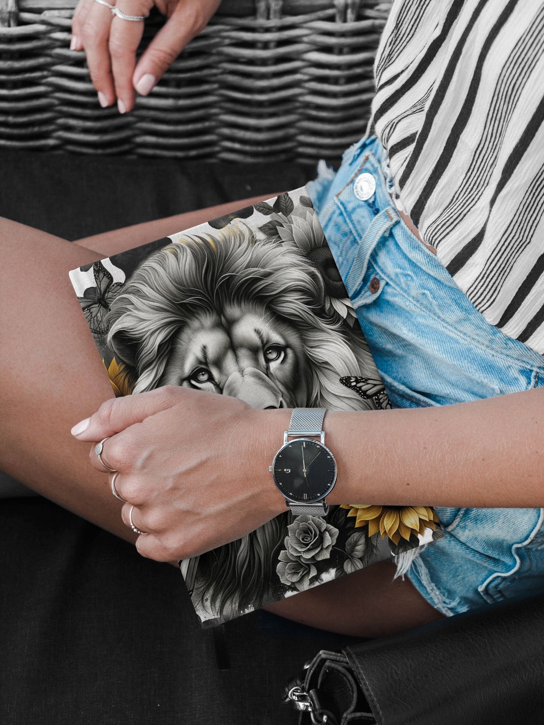 Lion Journal Cover PNG Design Sublimation - Printable Planner Cover ...