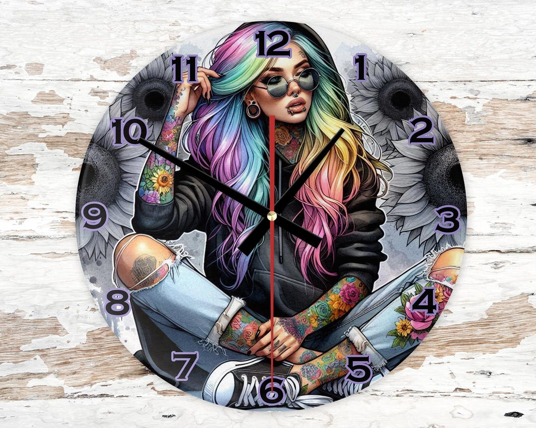 Digital Clock PNG, Sublimation Design, Printable Wall Clock ...