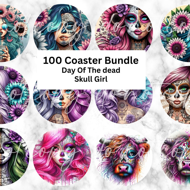 Sugar Skulls Car Coaster - Etsy