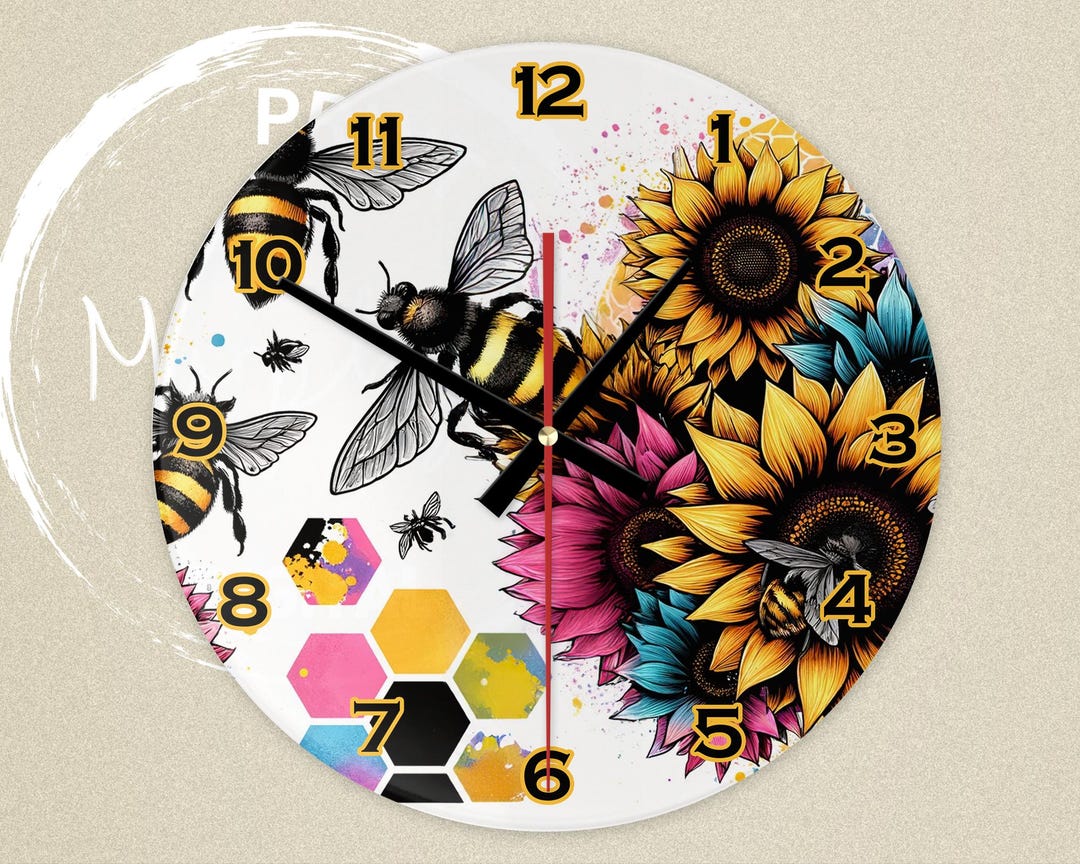 Digital Clock PNG, Sublimation Design, Printable Wall Clock ...